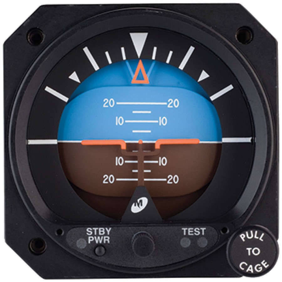 ATTITUDE INDICATOR/Electric, 10-32 VDC, Fixed roll dial,