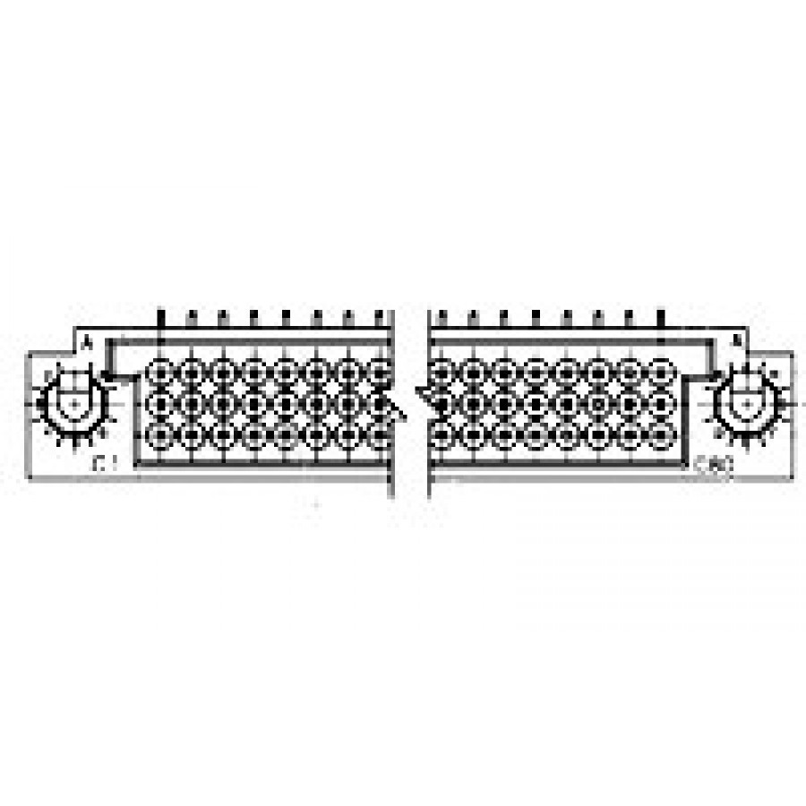 BOX CONNECTOR/Male, 3 row, 34 position. .050, .075, .100