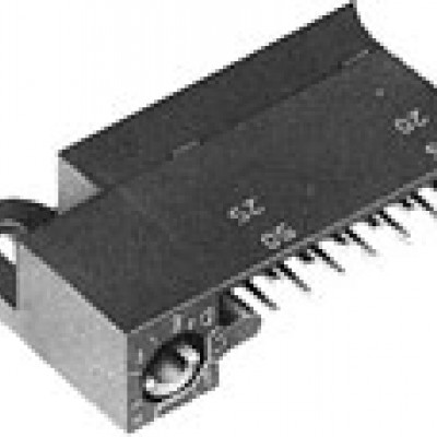 BOX CONNECTOR/Male, shrouded, 2 row, 128 position. .050,