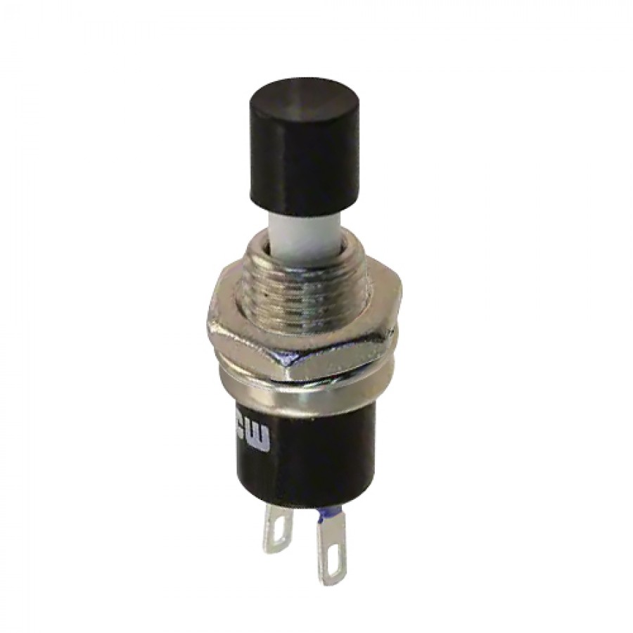 AAP | Pushbutton Switch | SPST, Momentary OFF-(ON), Black