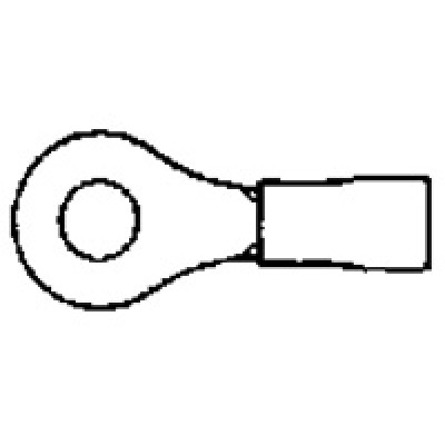RING TERMINAL/#10 stud/tab size, female, insulated, yellow,