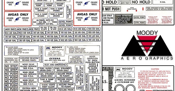 Exterior Placard Kit Piper, PA23 Apache, Aztec, from Moody ...