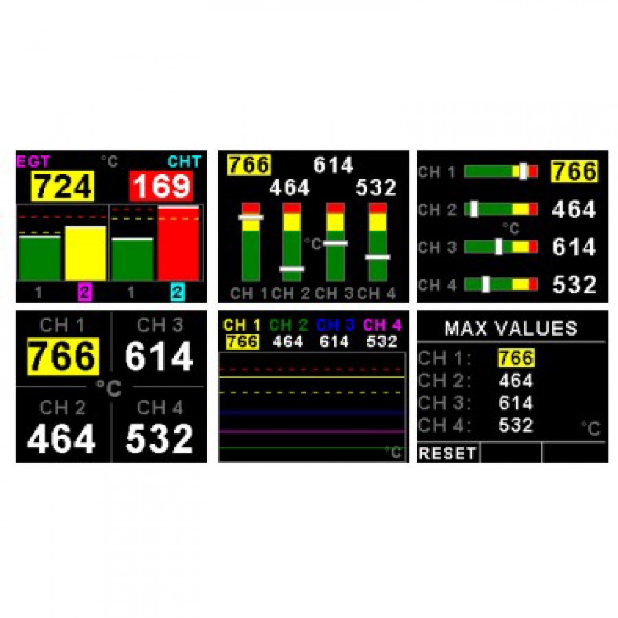 MGL Color 4-Channel Thermocouple Temp Display - Blaze Series ...